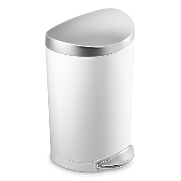 simplehuman | Other | Simplehuman L Semiround Step Trash Can White ...